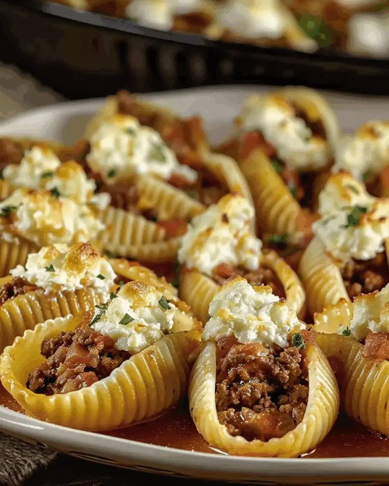 Beef-Stuffed Shells with Creamy Ricotta Filling
